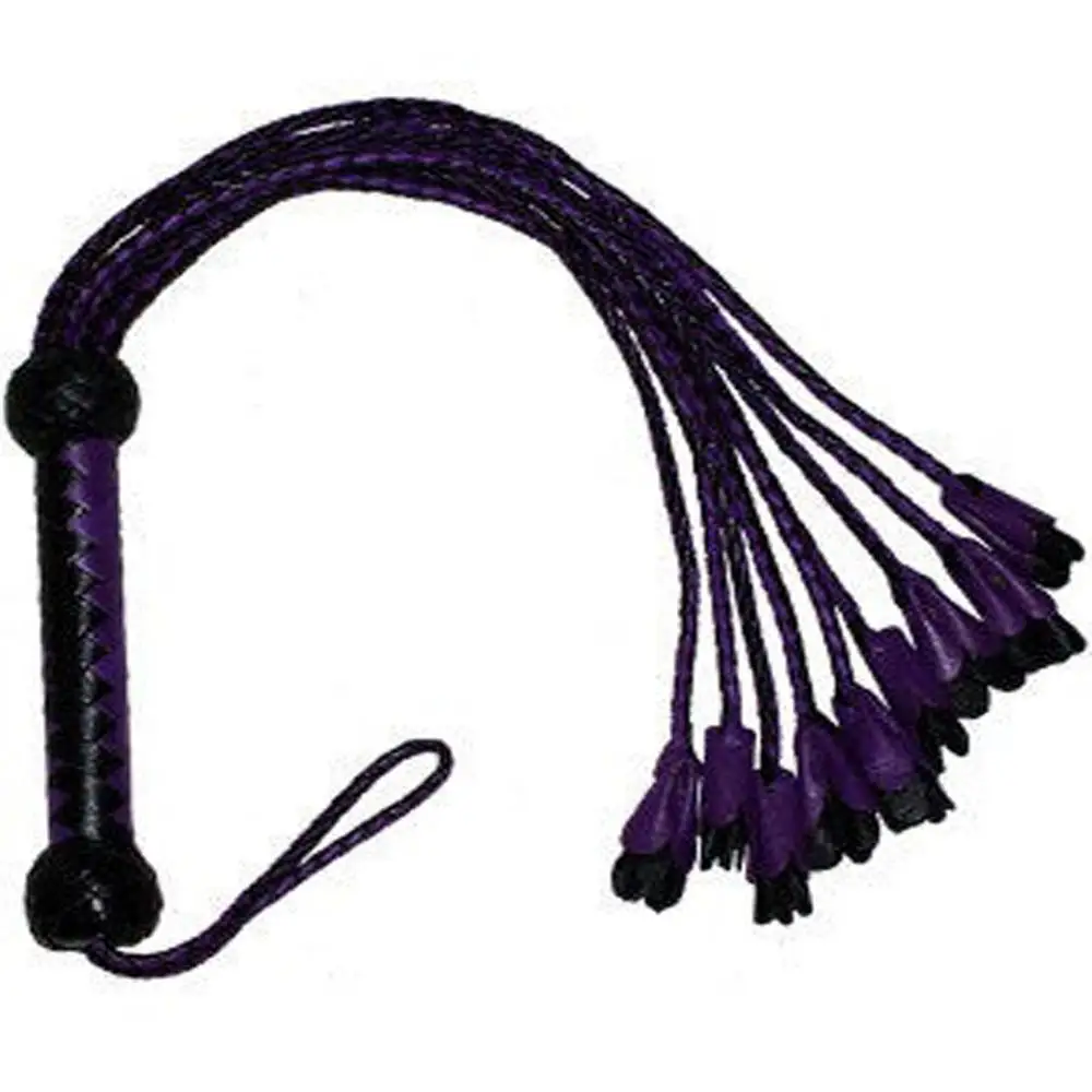 Black And Purple Leather Flower Tipped Flogger | Horse Whip - Buy Short ...