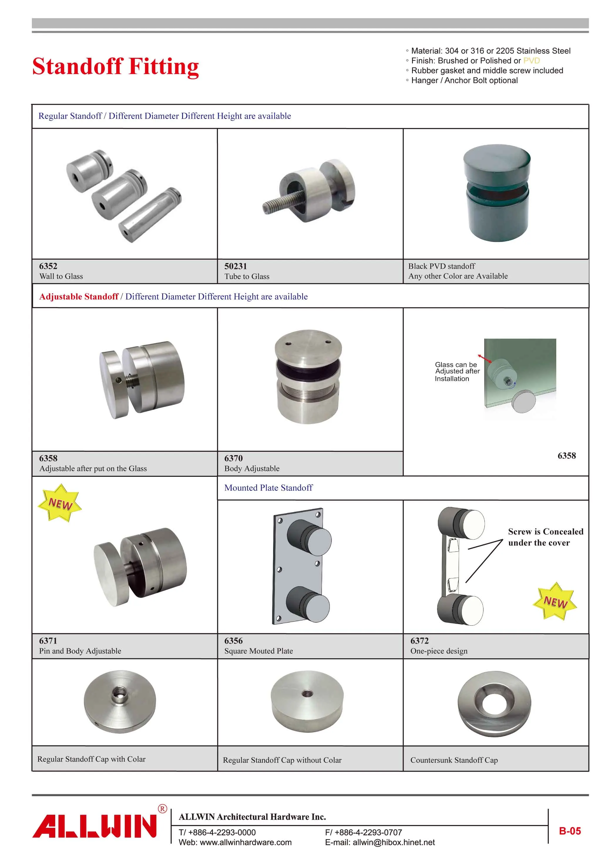 Stainless Steel Adjustable Glass Railing Standoff Pin Adapter - Buy ...