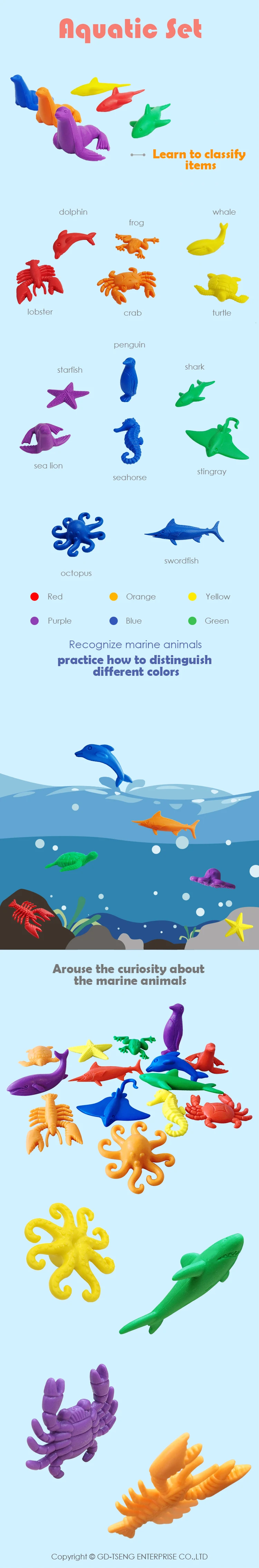 Education Aquatic Counters,Sea Creature Counters,Rubber Rainbow Sea ...