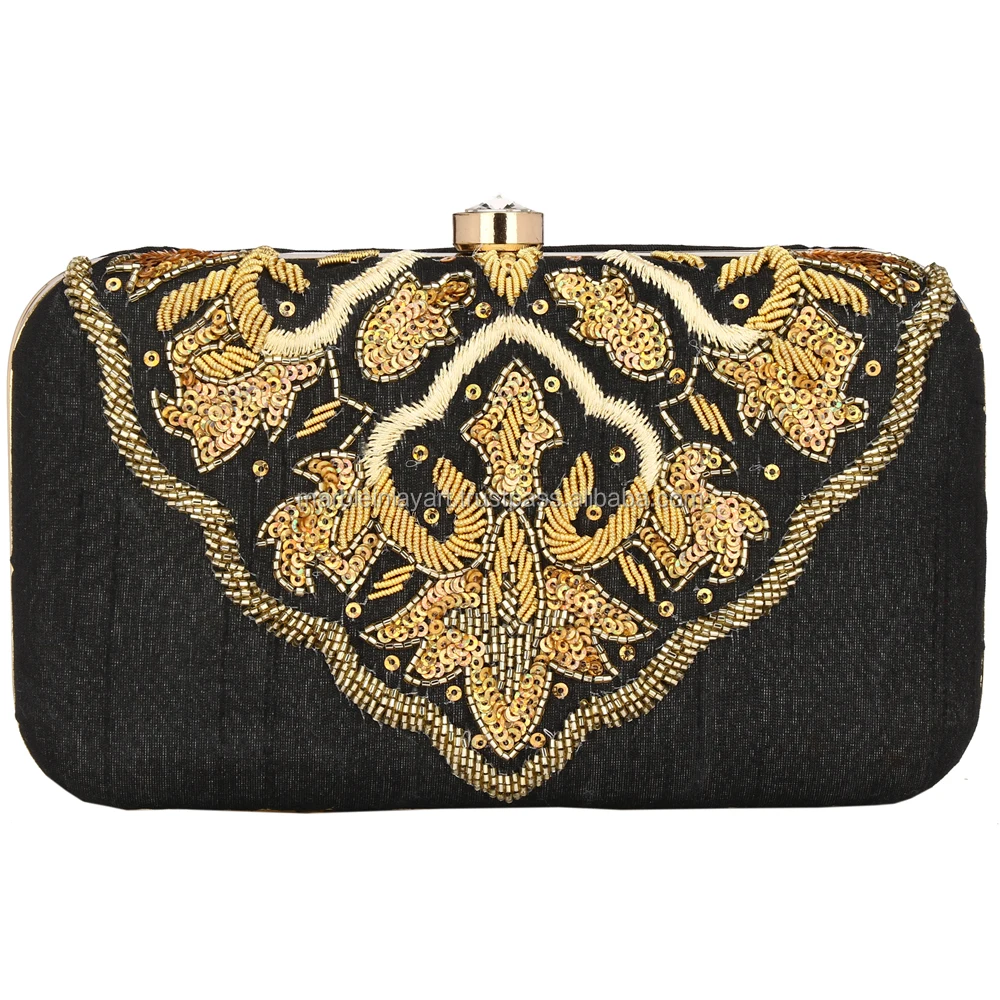 Zari Handcrafted Embroidery Beaded Clutch Bag - Buy Zari Handcrafted ...