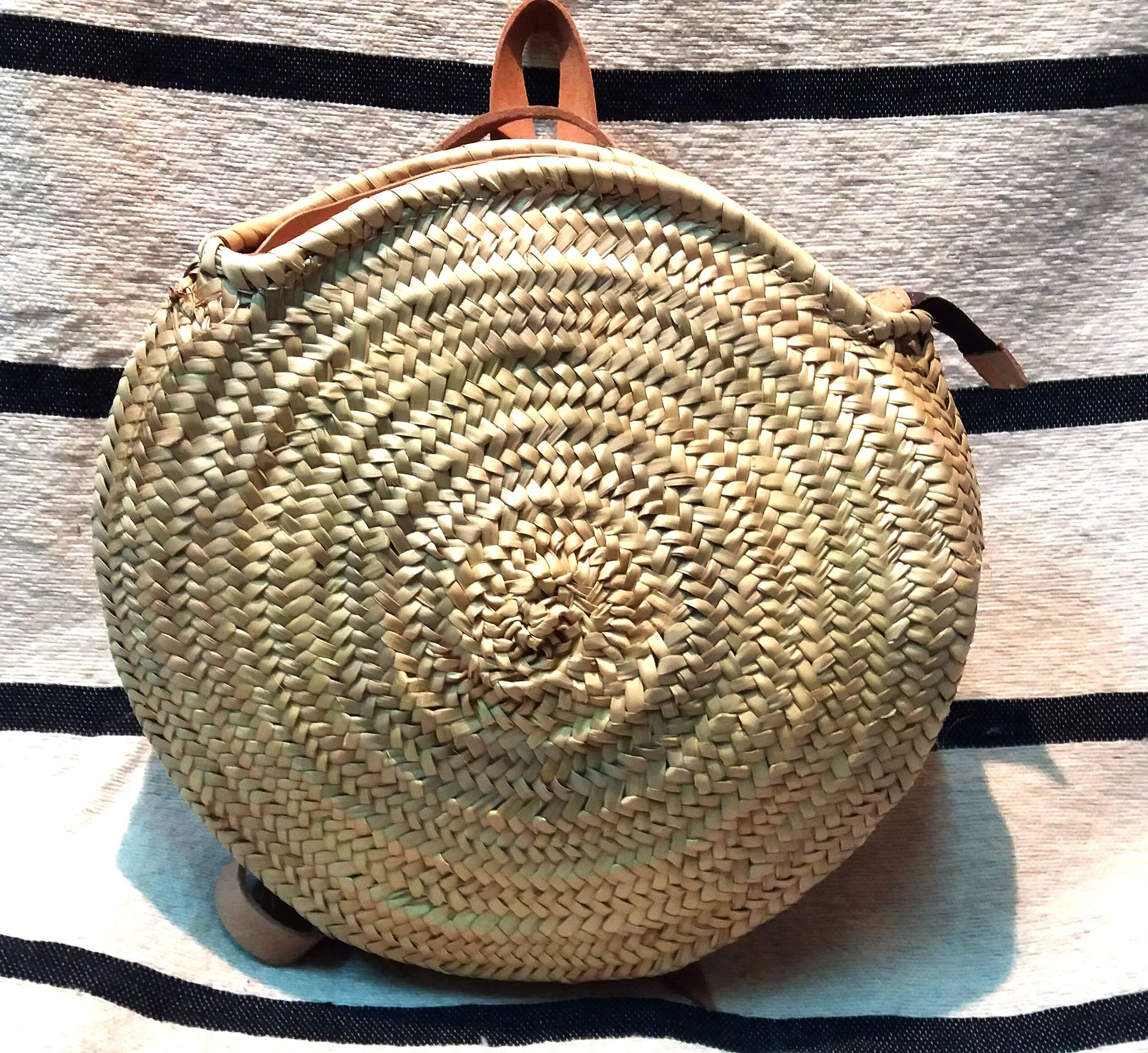 Moroccan Straw Beach Market Bag - Buy Big Shopper Backpack,Woven Beach ...
