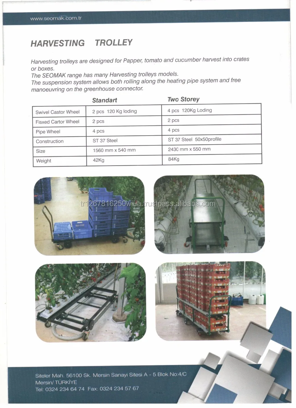 Seomak Harvesting Trolley - Efficient Tunnel Greenhouse Solutions