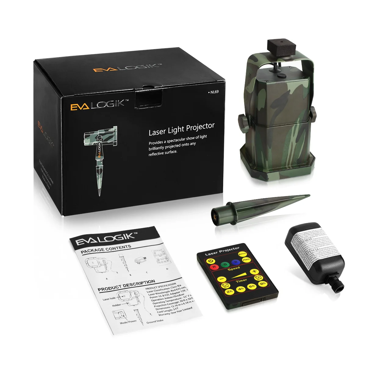 Outdoor Waterproof Led Laser Projector Light 20 Patterns Rf Remote ...