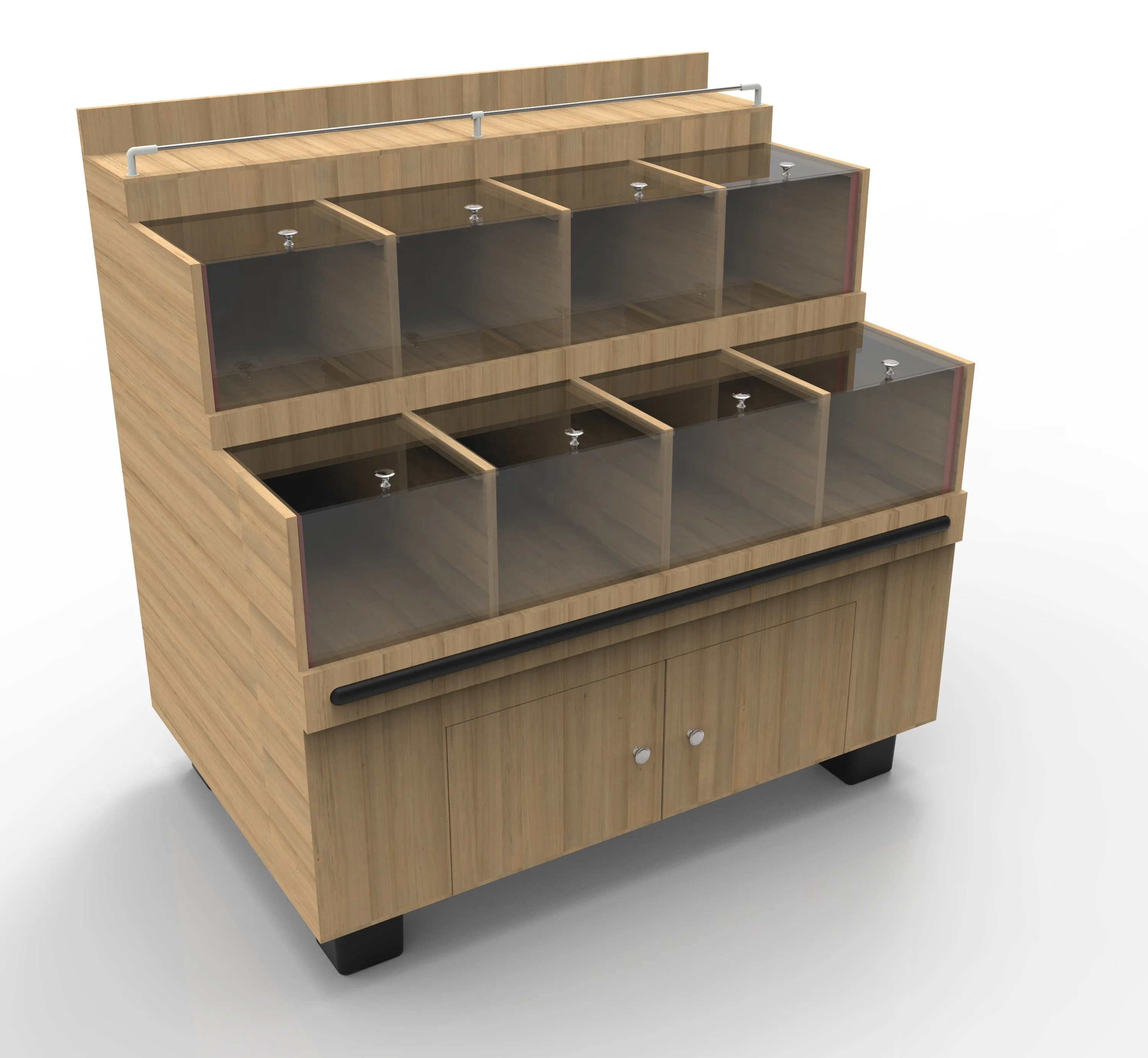 Customized supermarket fruit and vegetables wooden snacks rack rice ...