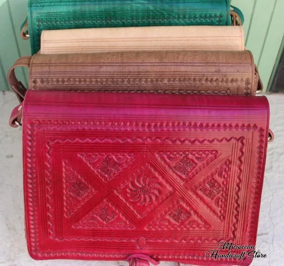 Fashion Moroccan Women Handbag Vintage Genuine Leather Shoulder Bag ...
