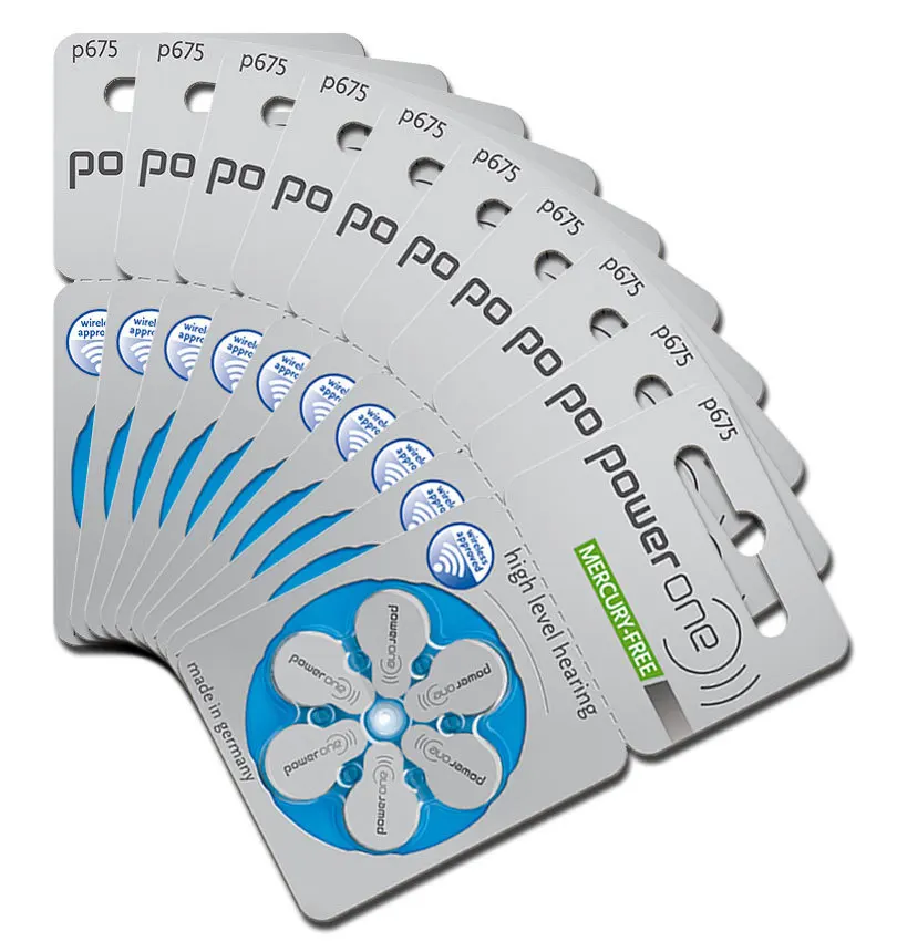 Power One Hearing Aid Power One Batteries Size 675 Blue Color Strip ...