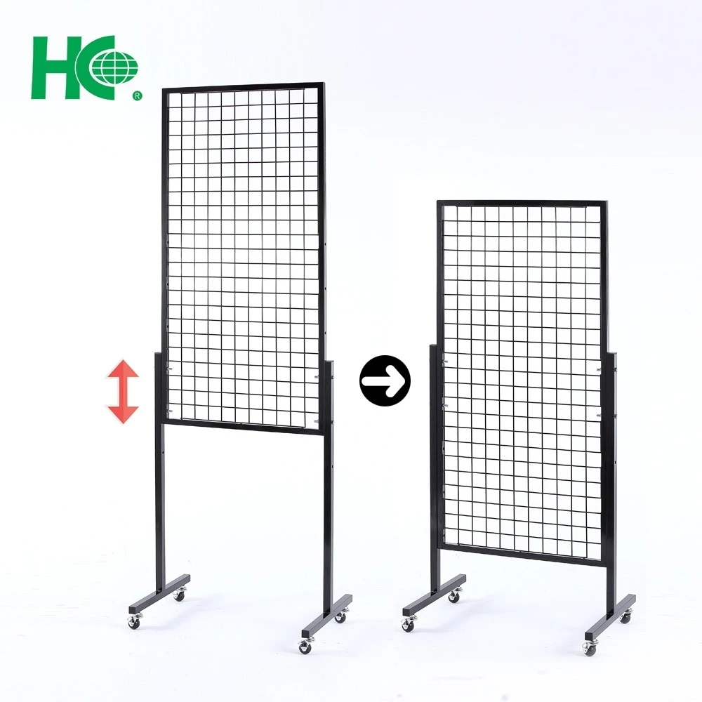 Expositor Ajustável Do Painel Da Grade Do Metal Preto Com Base T - Buy ...