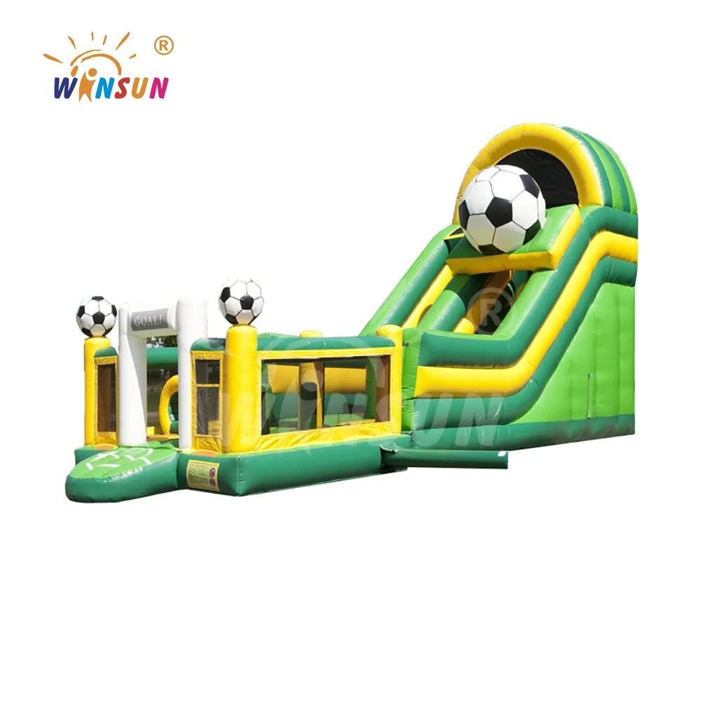 soccer football slide with bouncer Jumping Castle Combo Inflatable ...
