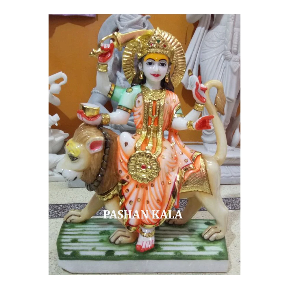 Makrana Marble Maa Jagdambe Gauri Statue - Durable & Polished