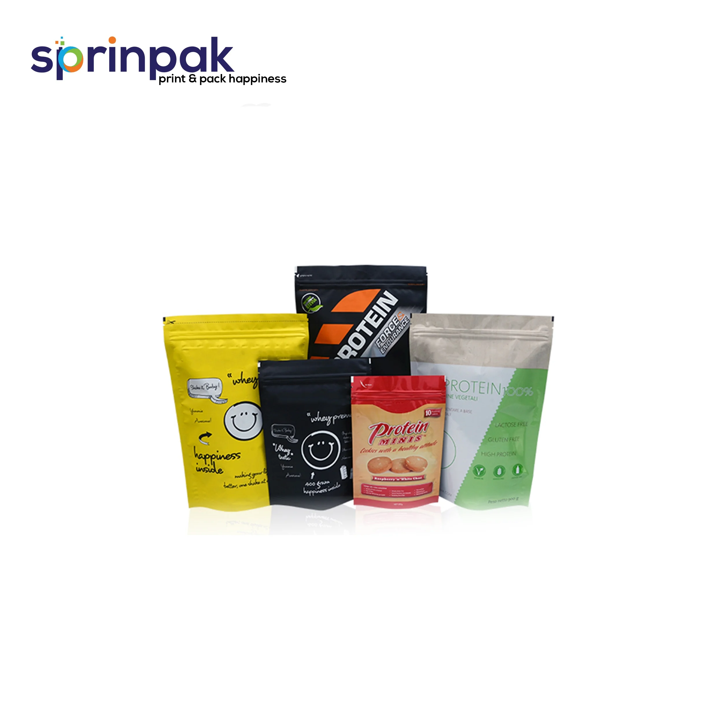 Resealable Stand Up Zipper Pouch Bag 5kg Whey Protein Packaging Food ...