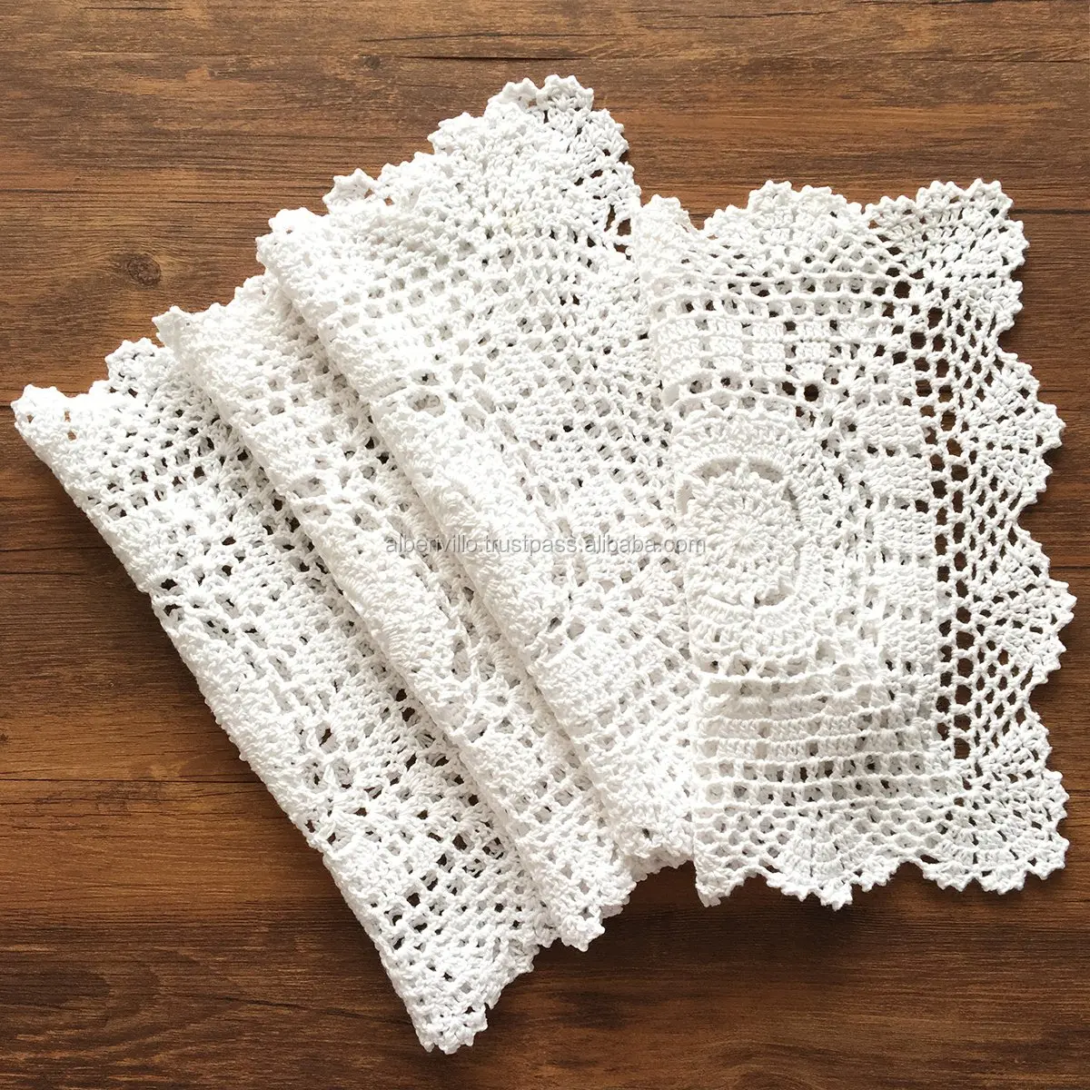 100% Natural Customised Handmade Cotton Crochet Place Mats Table Mats ...