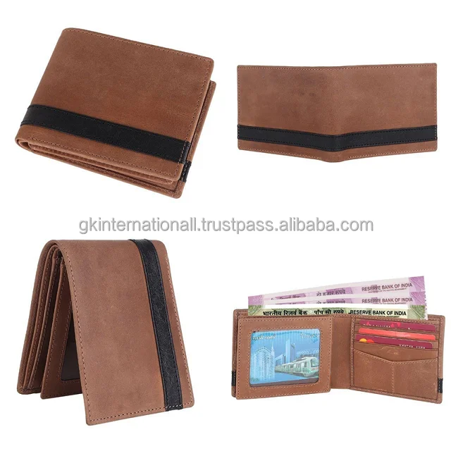 2020 Top Grain Slim Bifold Men's Leather Wallet Bulk Order Made in ...