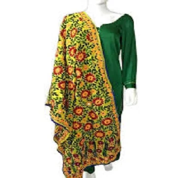 Beautiful Multicolor Indian Hand Embroidery Phulkari Dupattas For Women ...