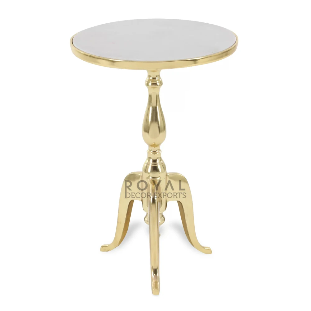 Marble Top Gold Coffee Table Round Modern Coffee Table For Living Room ...