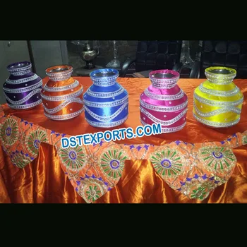 Indian Wedding Colourful Decorated Pots Latest Decorated Gagars For ...