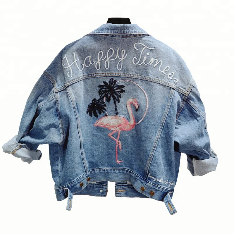 Sale > embroidered back denim jacket > in stock