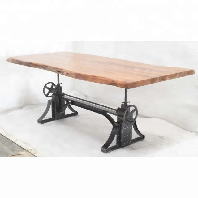 Luxury Coffee Table Modern - Acacia Live Slab Metal Riveted