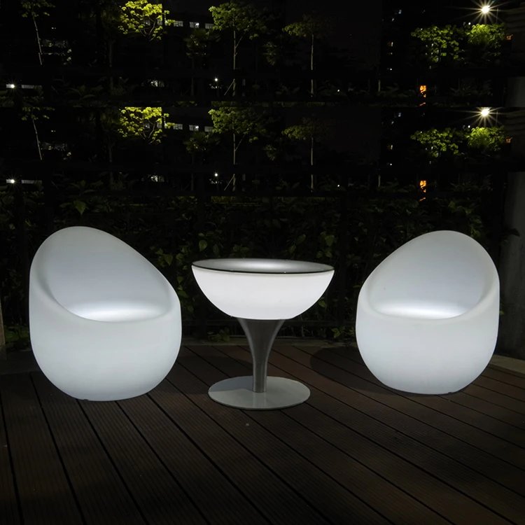 LED Round Cocktail Table - Modern, Rechargeable & Versatile