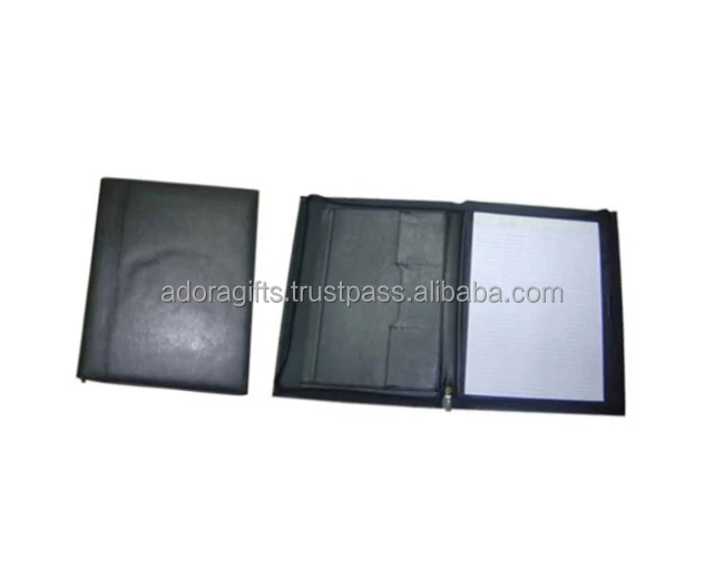 Custom A4 Size Genuine Leather Document Folder With Notepad,Leather ...