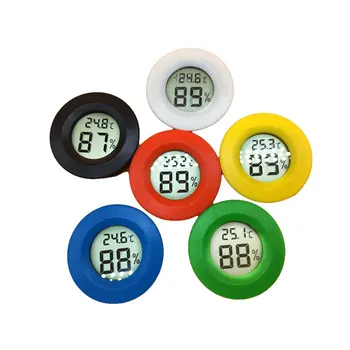 Lcd Display Indoor Temperature Sensor Round Mini Hygrometer Thermometer ...