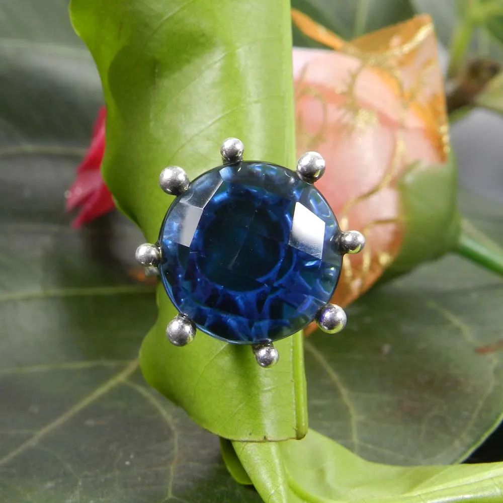 Rhea Ring 925 Sterling Silver Iolite Hydro Gemstone Handmade Designer ...