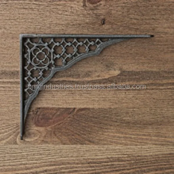 Western Style Cast Iron Corner Brackets: Decorative Wall Shelf Brackets