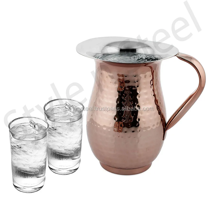 Hammered Water Pitcher Stainless Steel Pitcher Heat Resistant Water Jug ...