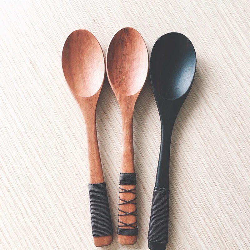 Durable Wooden Spoons with Unique Handles - Perfect for Serving