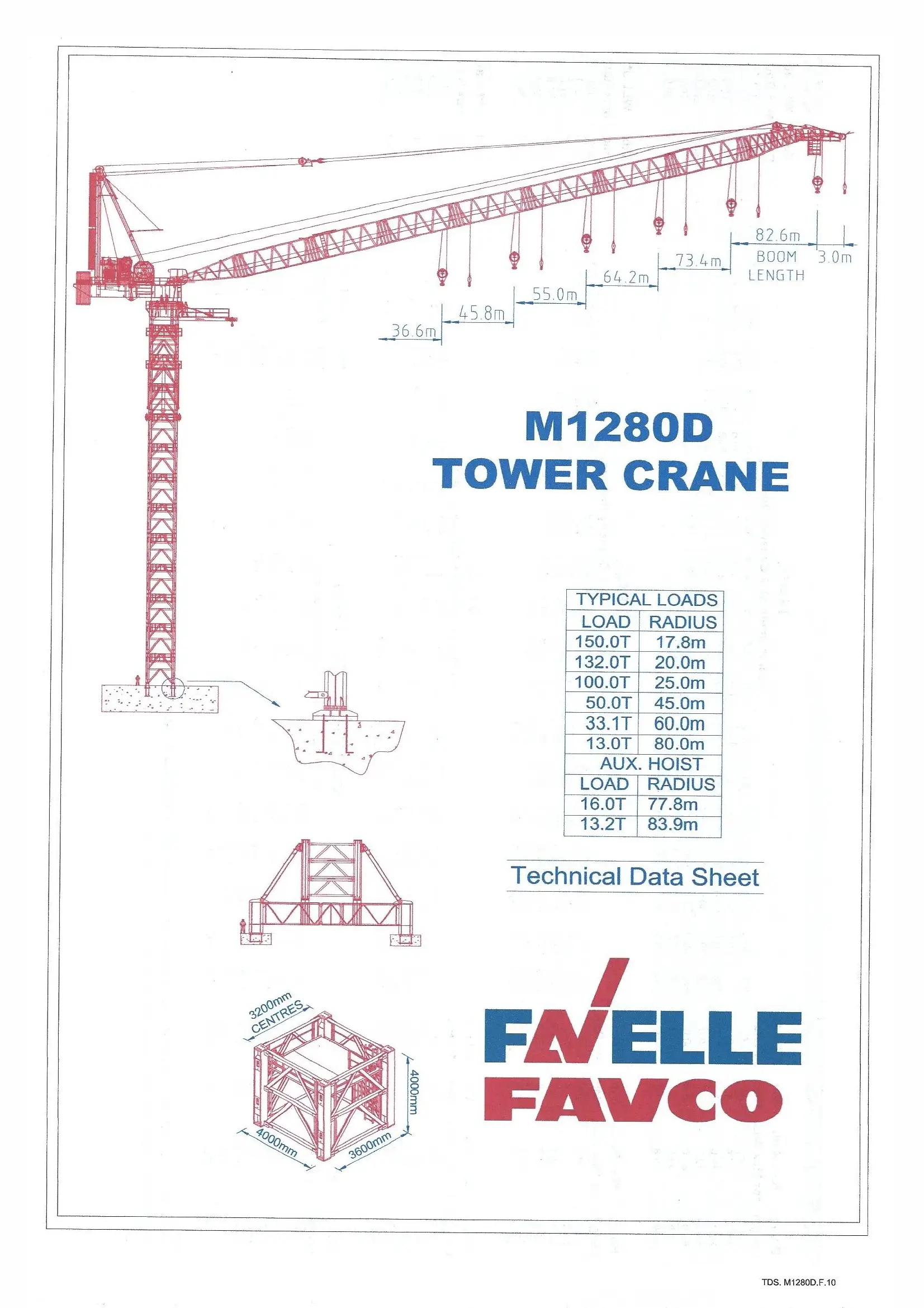 Tower Crane Favco M1280d - Buy Tower Crane Luffing Crane,Favco,Used ...