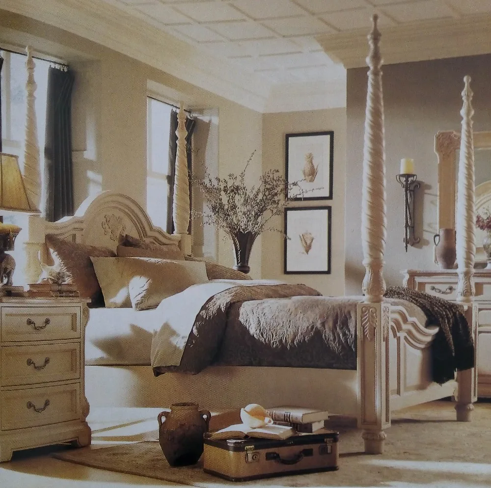 Top Choice Classic & Elegant 4 Poster Bed with Premium Wood ...