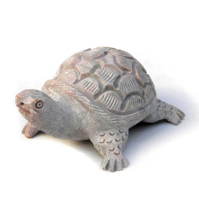 Lovely Small Natural Soapstone Stone Carved Turtle For Home Decorative ...