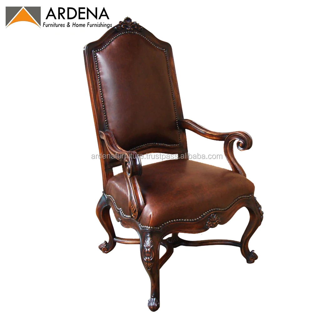Italian Luxury High Back Living Room Chair With Hand Carved Ornament ...