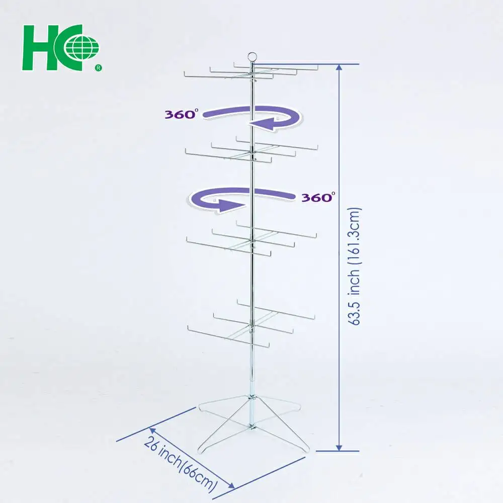 Metal Rotating Floor Spinner Display Rack - Multi-functional