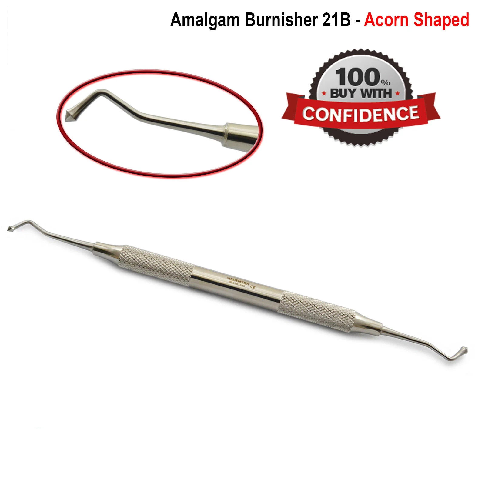 Posterior Restoration Instrument Dental Amalgam Burnisher 21B - Acorn ...