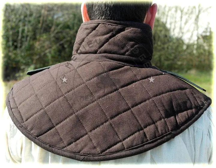 Medieval Renaissance Armor Look Cap Collar Black Cotton