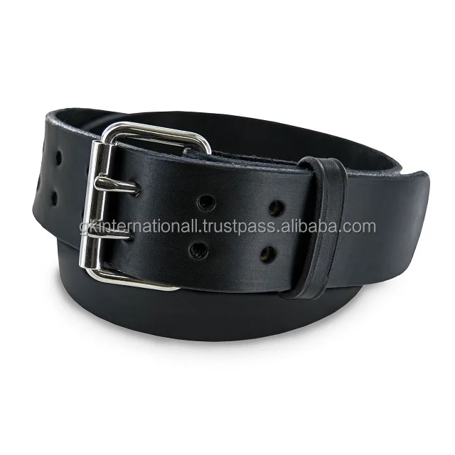 2 Inch Wide Leather Belt Double Pin Stainless Steel Buckle at Factory ...