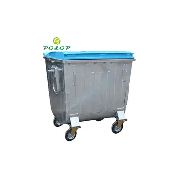 Garbage Containers 1100 L Galvanized Waste Bin With Cover - Buy Wheeled ...