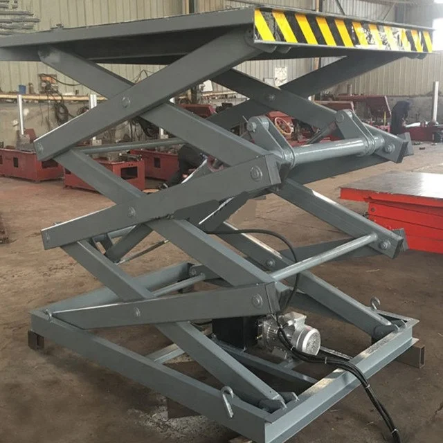 High Capacity Lifting Equipped Stationary Scissor Lift Smooth Elevating ...