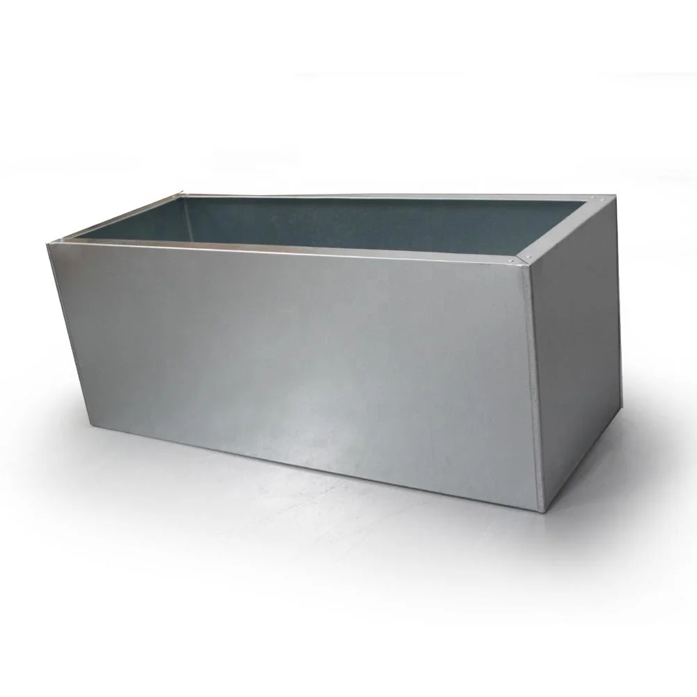large rectangular planters Galvanized Rectangular Iron Planter indoor ...