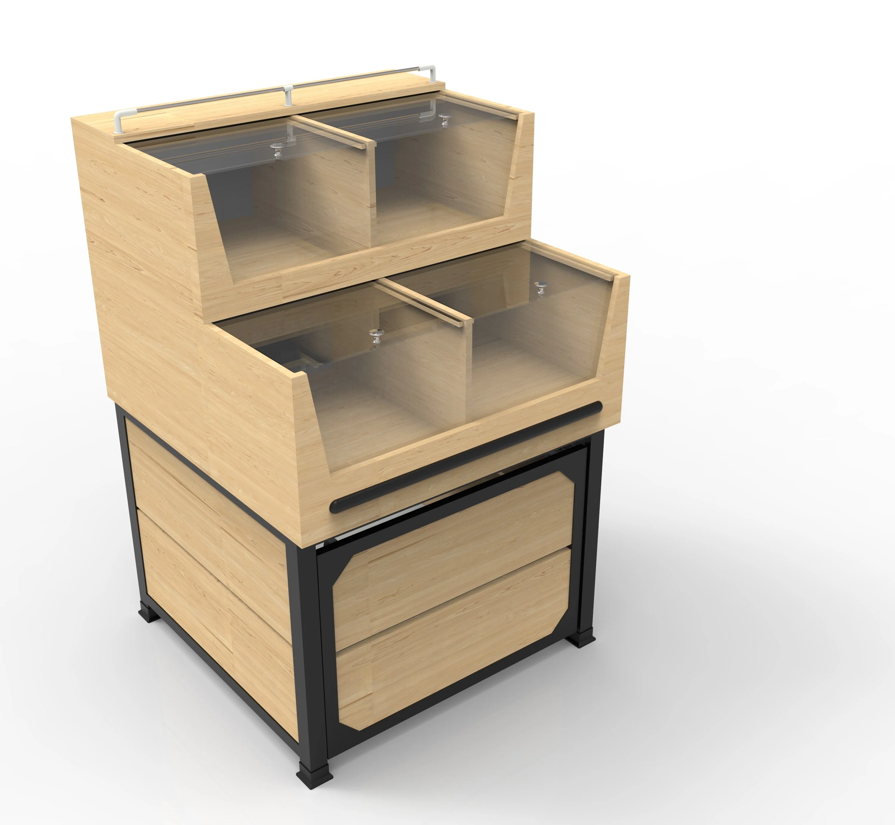 Customized Supermarket Fruit And Vegetables Wooden Snacks Rack Rice ...