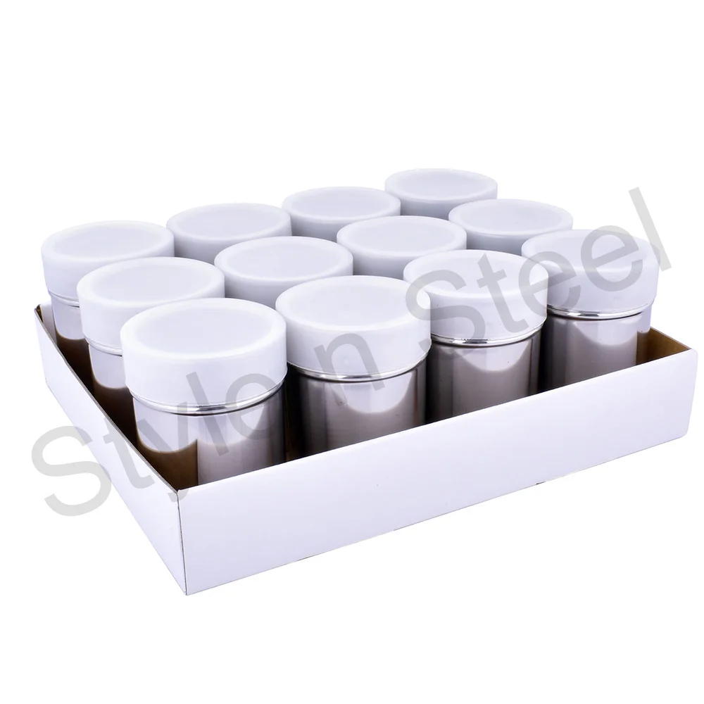 Spice Herb Shaker Stainless Steel Cheese Shaker 12 Pcs With Display Box ...