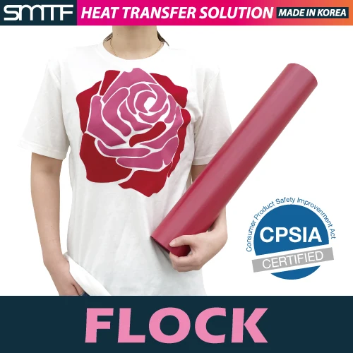 Smtf Flock Htv Heat Transfer Vinyl For Garments And Easy Weeding ...