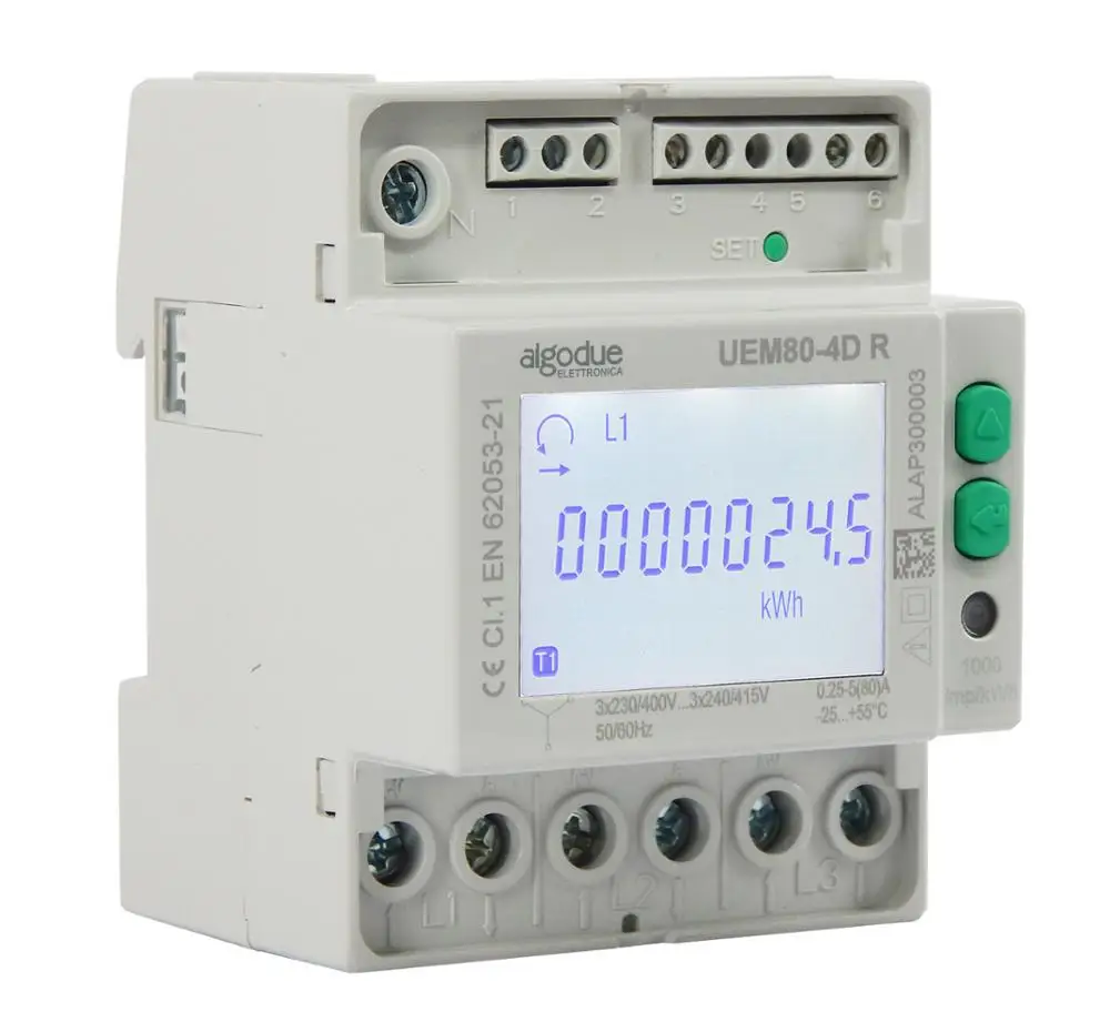 Electricity Meter Three Phase Modbus UEM80 Algodue MID