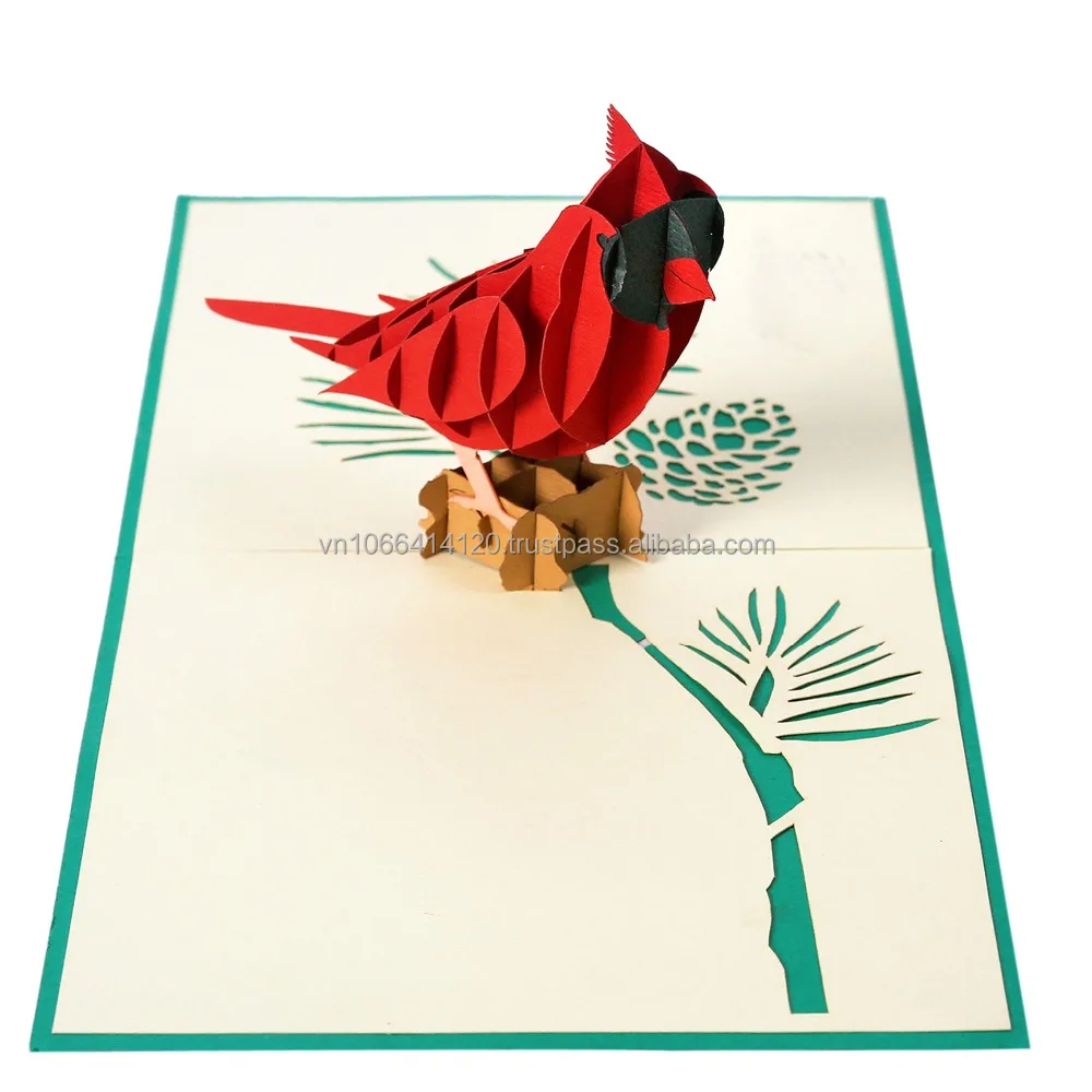 Cardinal Birth 3d Popup Greeting Card From Viet Nam Hmg Supplier For ...