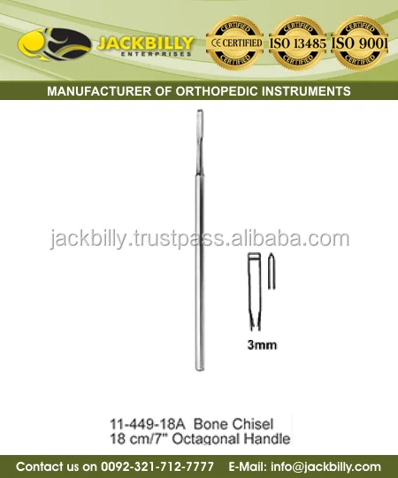 Bone Chisel Octagonal Handle 18 Cm 3mm/ Orthopedic Bone Chisel - Buy ...