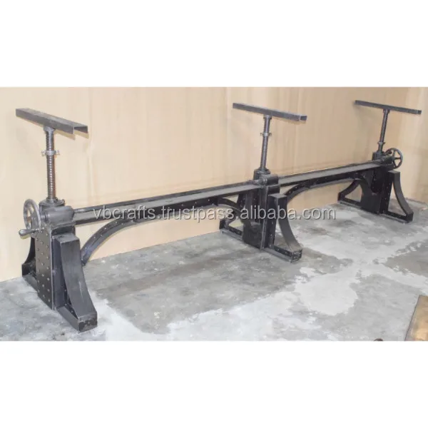 Height Adjustable Table Leg - Durable Metal Riveted Crank Mechanism