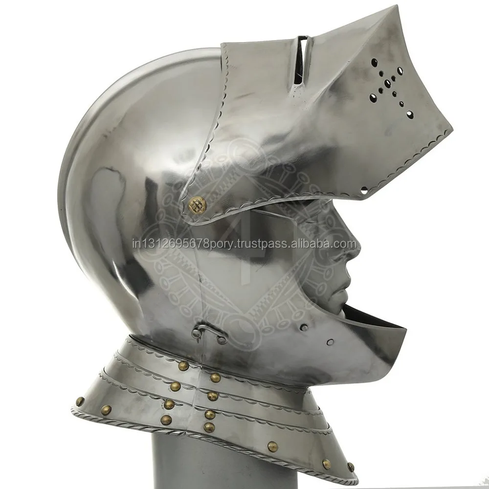 Medieval Knight Close Armet Helmet 16 Gauge TC135