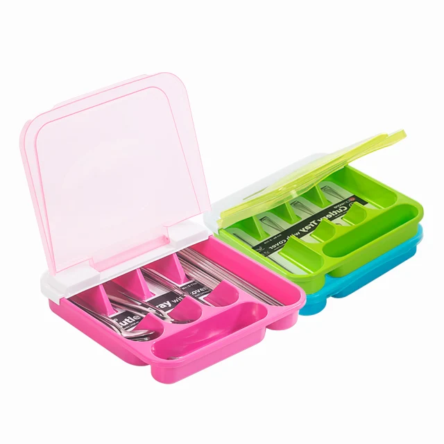Elianware Portable Picnic Travel Friendly Plastic Cutlery Set Box For ...