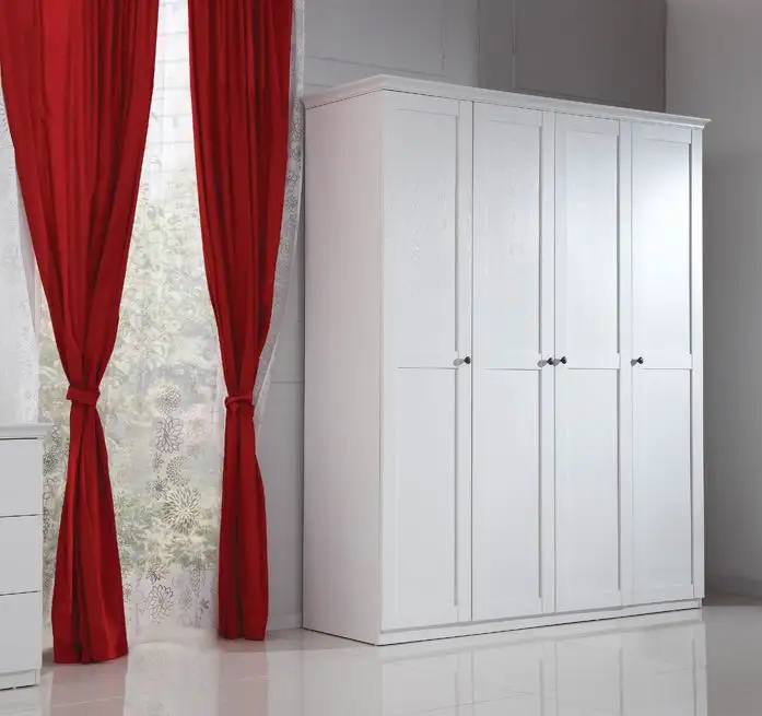 High Quality Glossy Wooden White Wardrobe Closet Design Customized Alibaba