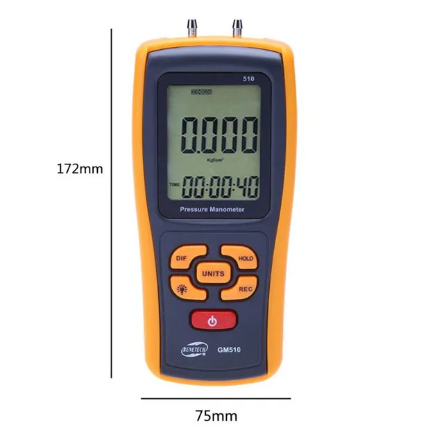 BENETECH GM510 Digital Pressure Gauge - Precision & Portability